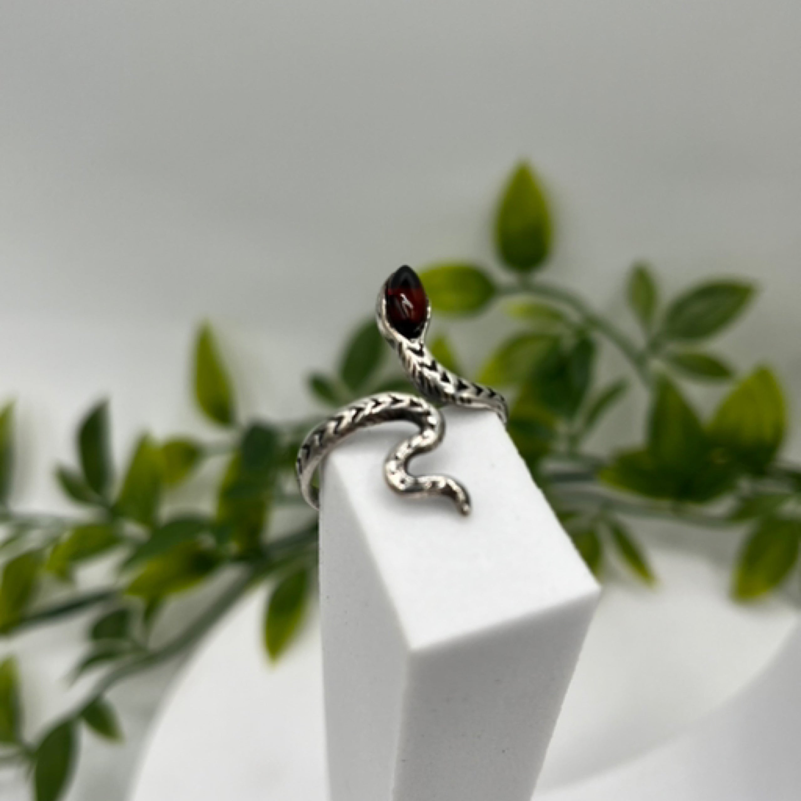 Adjustable Amber Snake Ring | The Oak Tree Gems & Minerals