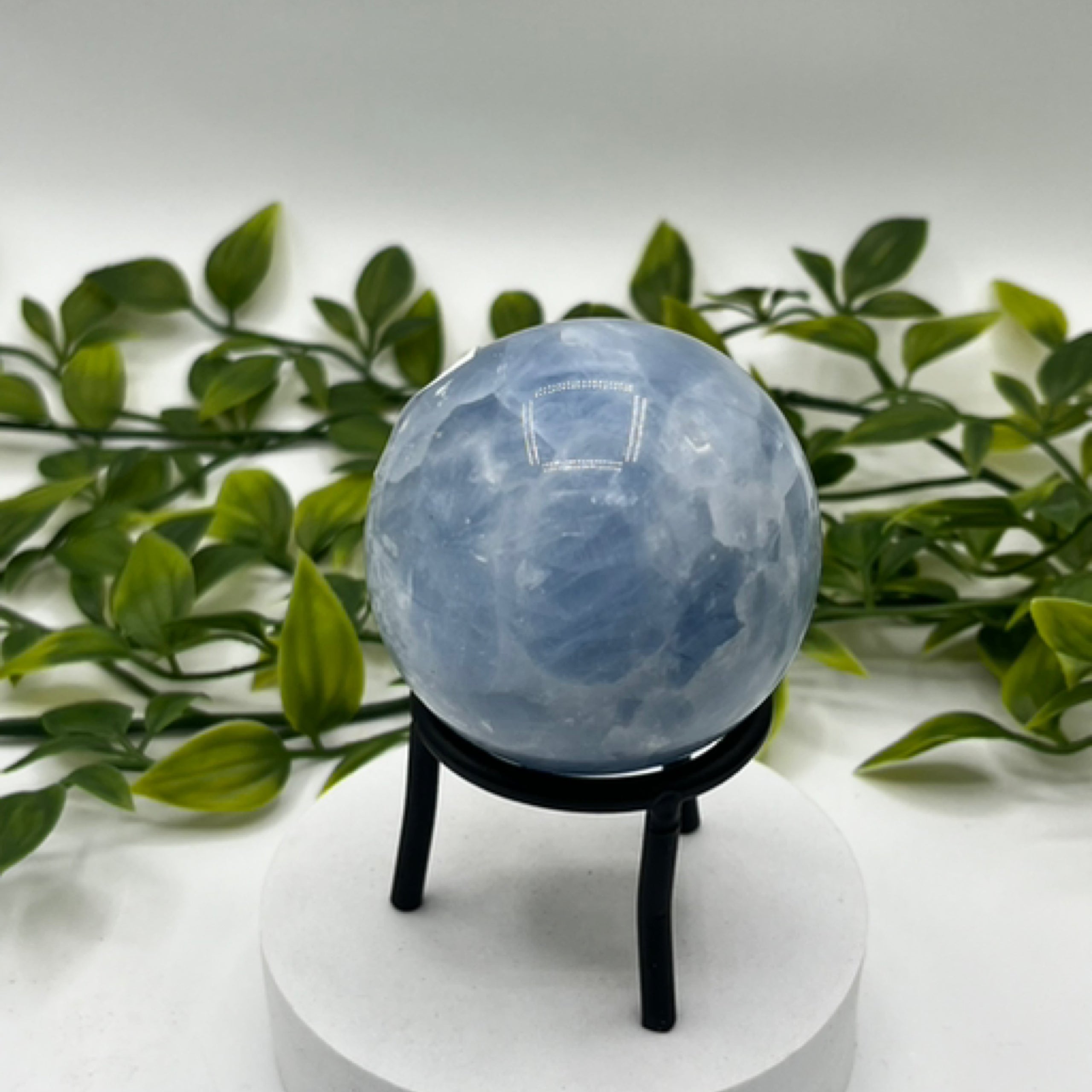 Blue Calcite Sphere | The Oak Tree Gems & Minerals